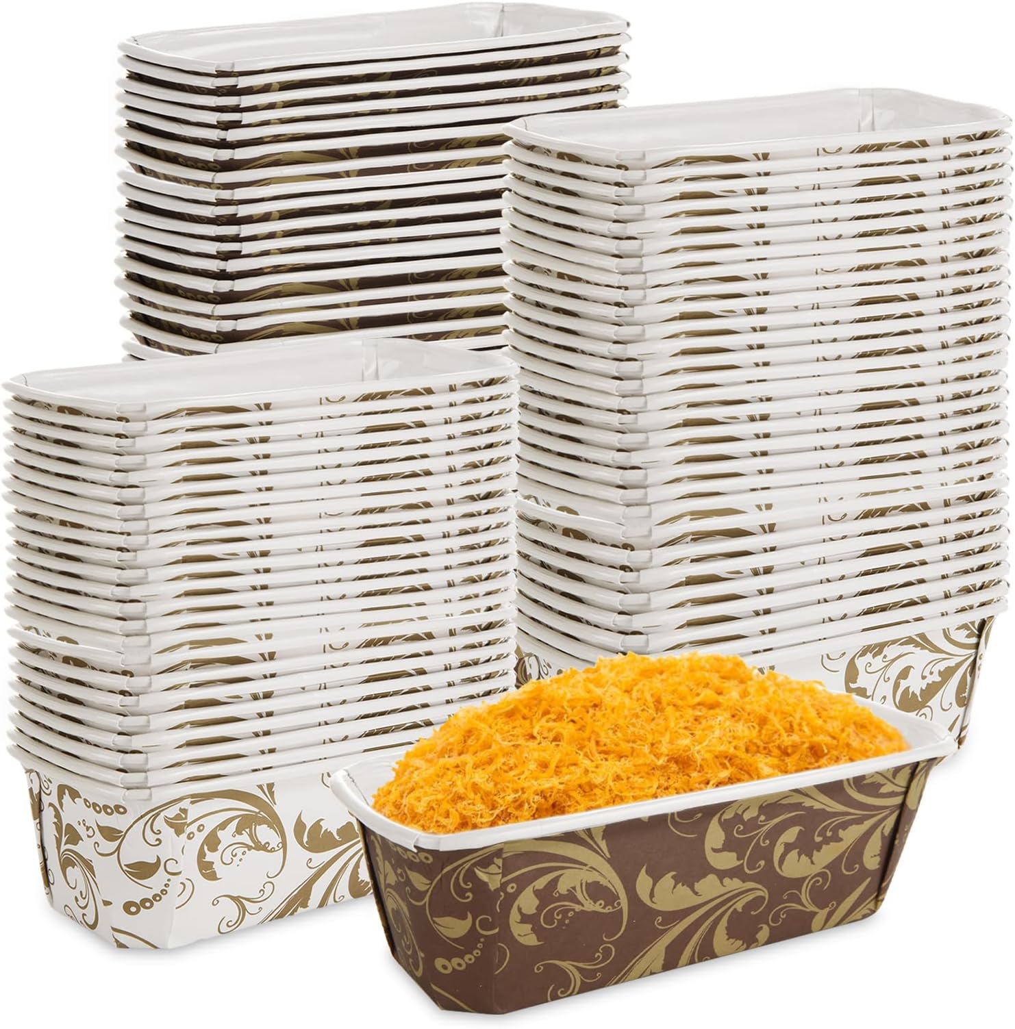 Amazon.com: 100 Pieces Paper Loaf Pans for Baking Kraft Bread Loaf Pan ...