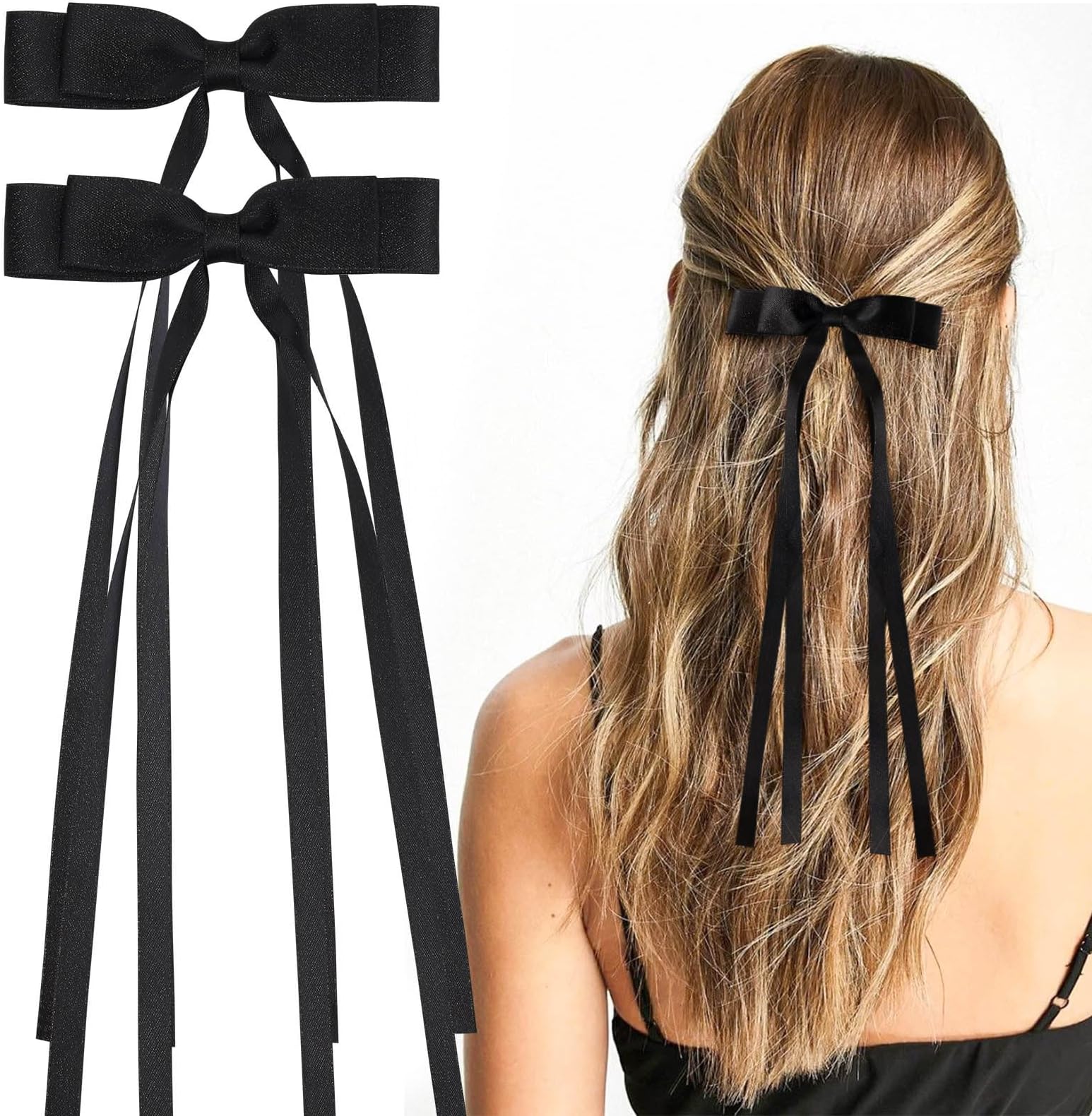 Amazon.com : Hair Accessories Set: 6PCS Cute Bow Clips, Ribbons, and ...