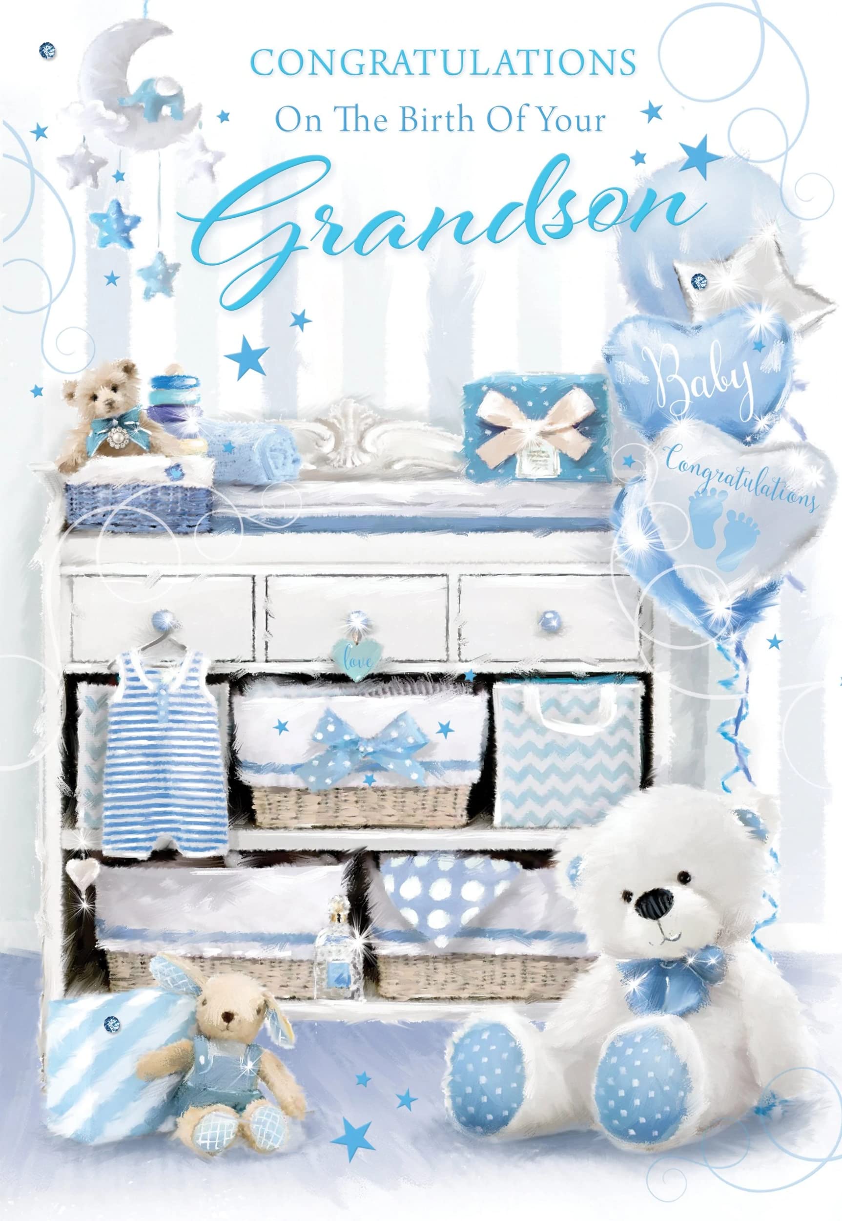 Congratulations On The Birth Of Your Grandson Card : Amazon.co.uk ...