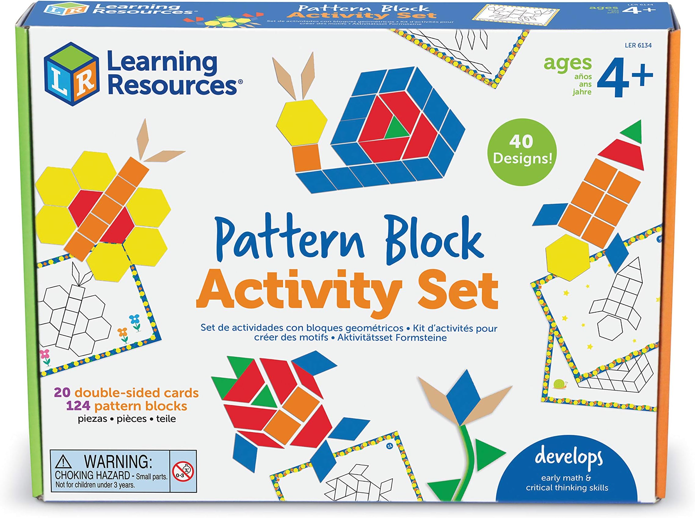 Amazon.com: Learning Resources Plastic Pattern Blocks - Set of 250 ...