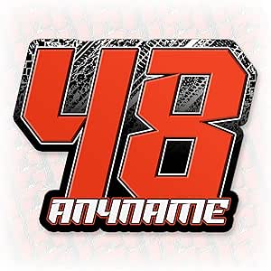 Amazon.com: Custom Number Plate Racing Sticker Personalized Racing Name ...
