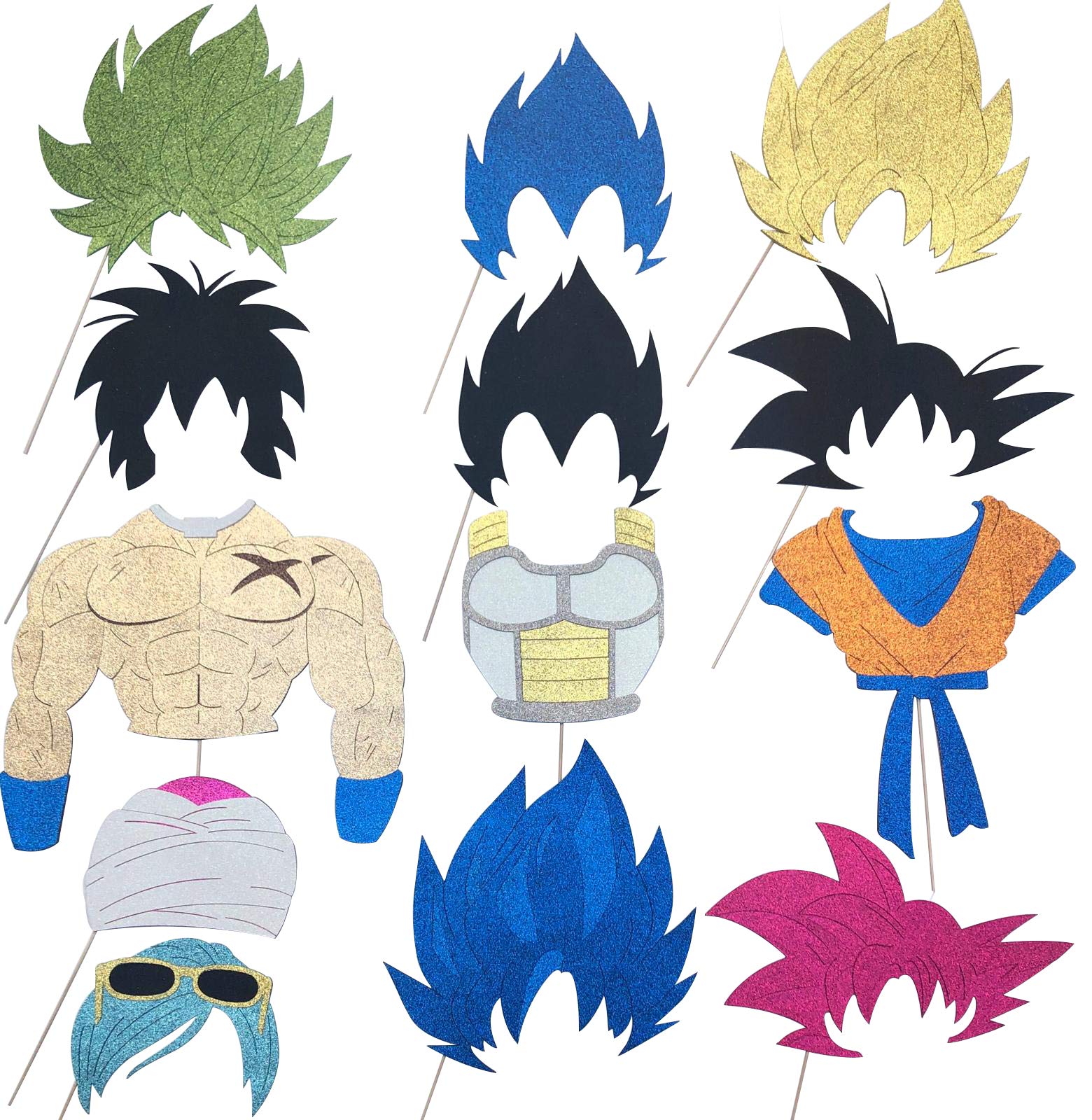 Buy Dragon Ball Inspired Super Saiyan Party Photo Booth Props, Anime ...