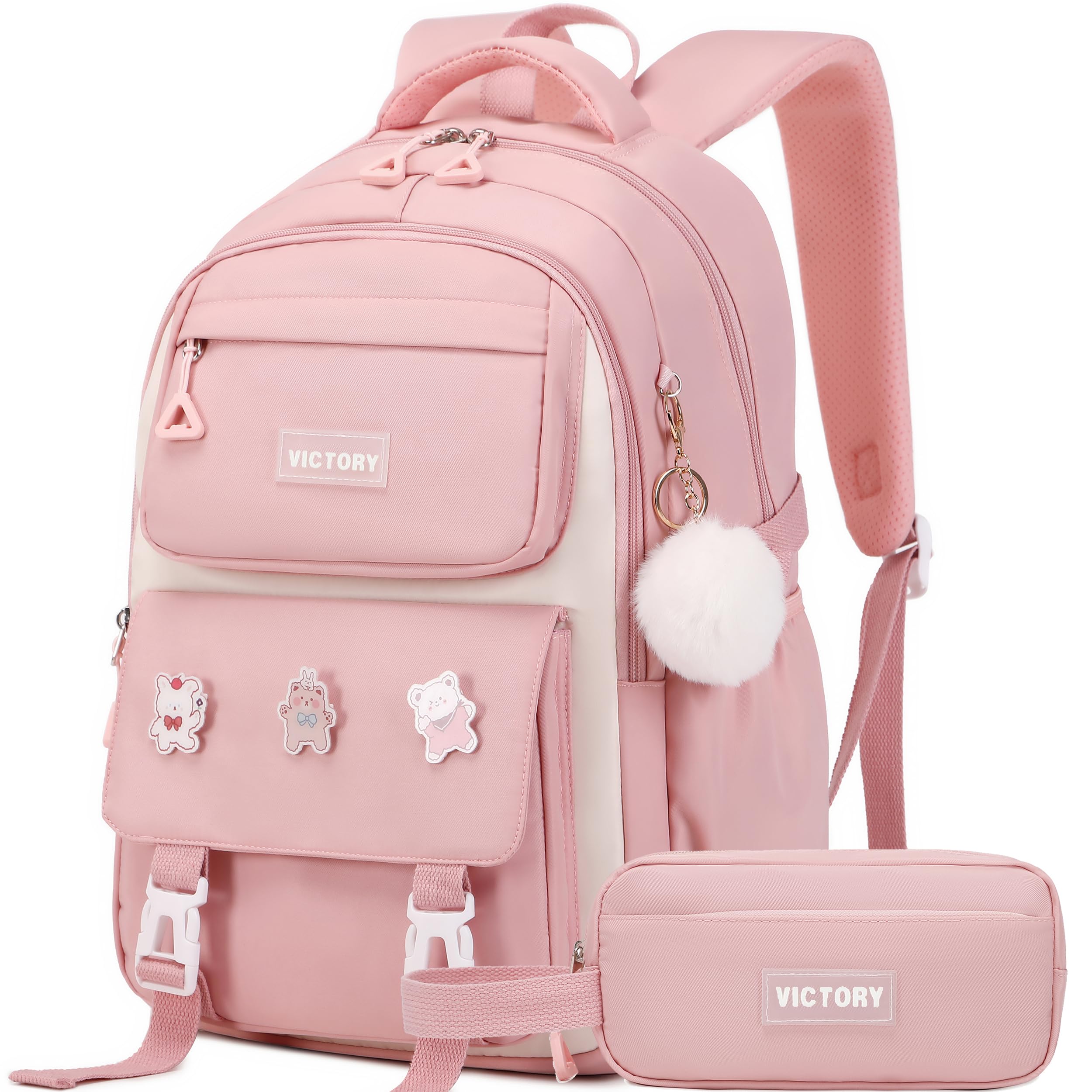 Buy AO ALI VICTORY Backpack for Women Girls Set with Pencil Case 15.6 ...