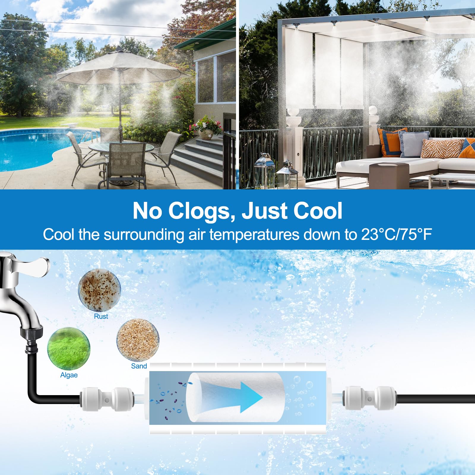 Snapklik.com : Misters For Outside Patio, Outdoor Water Misting Cooling ...