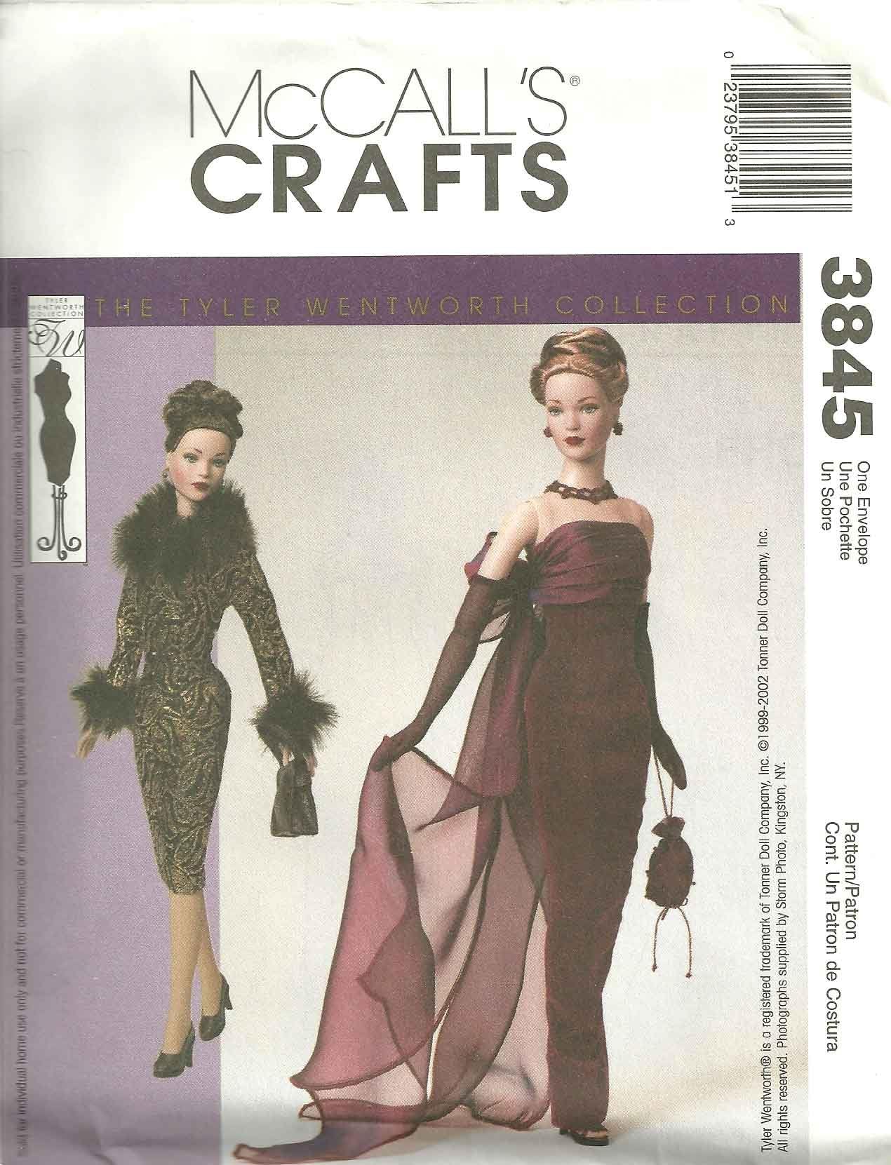 Amazon.com: McCall's 3845 Sewing Pattern Tyler Wentworth Doll Clothes ...
