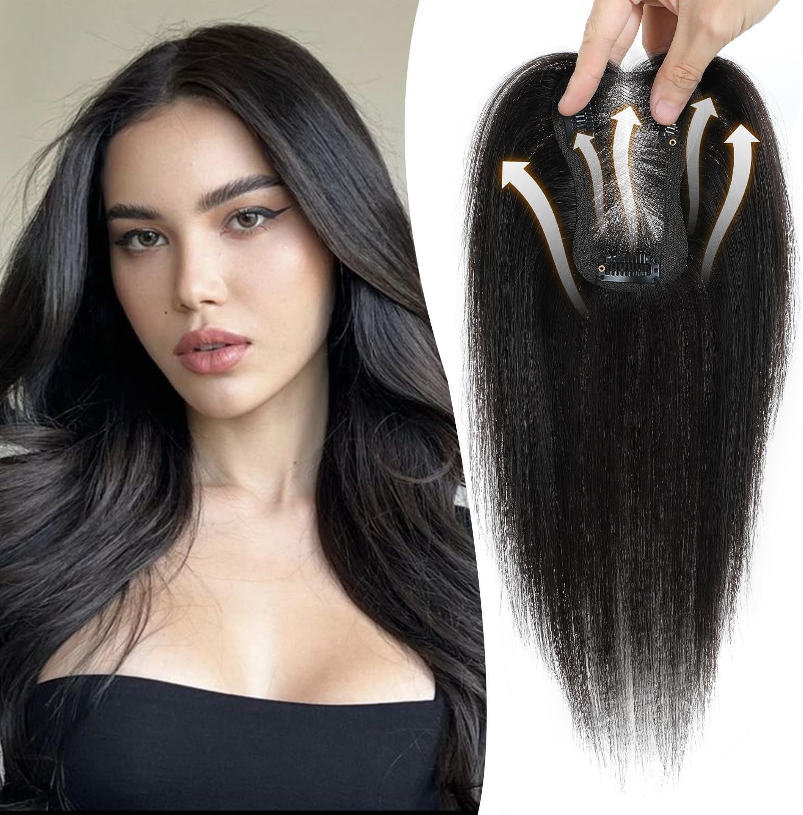 Amazon.com : FU SHEN Hair Toppers for Women Real Human Hair,Remy Human ...