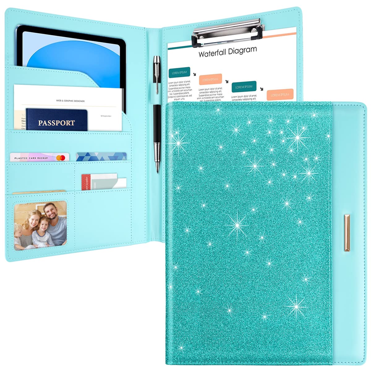 Snapklik.com : Glitter Padfolio/Resume Portfolio Folder For Women Men ...