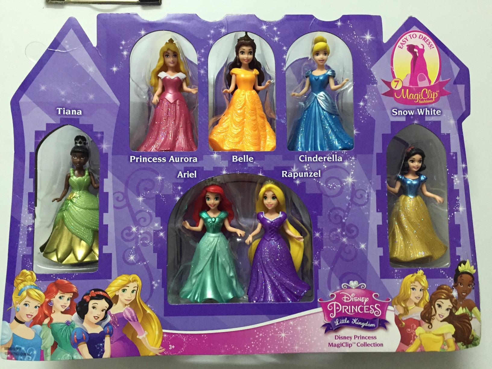 Disney Princess Magic Clip Little Kingdom 7 Pack Doll Set : Amazon.in ...