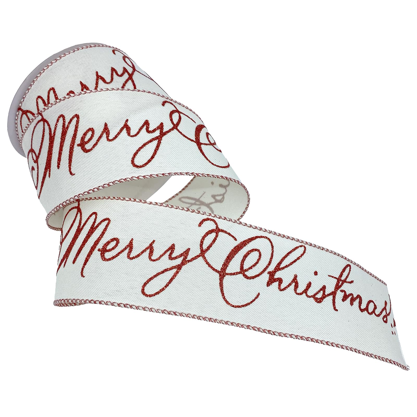 Amazon.com: Morex Ribbon Wired Taffeta Merry Christmas Greeting Ribbon ...