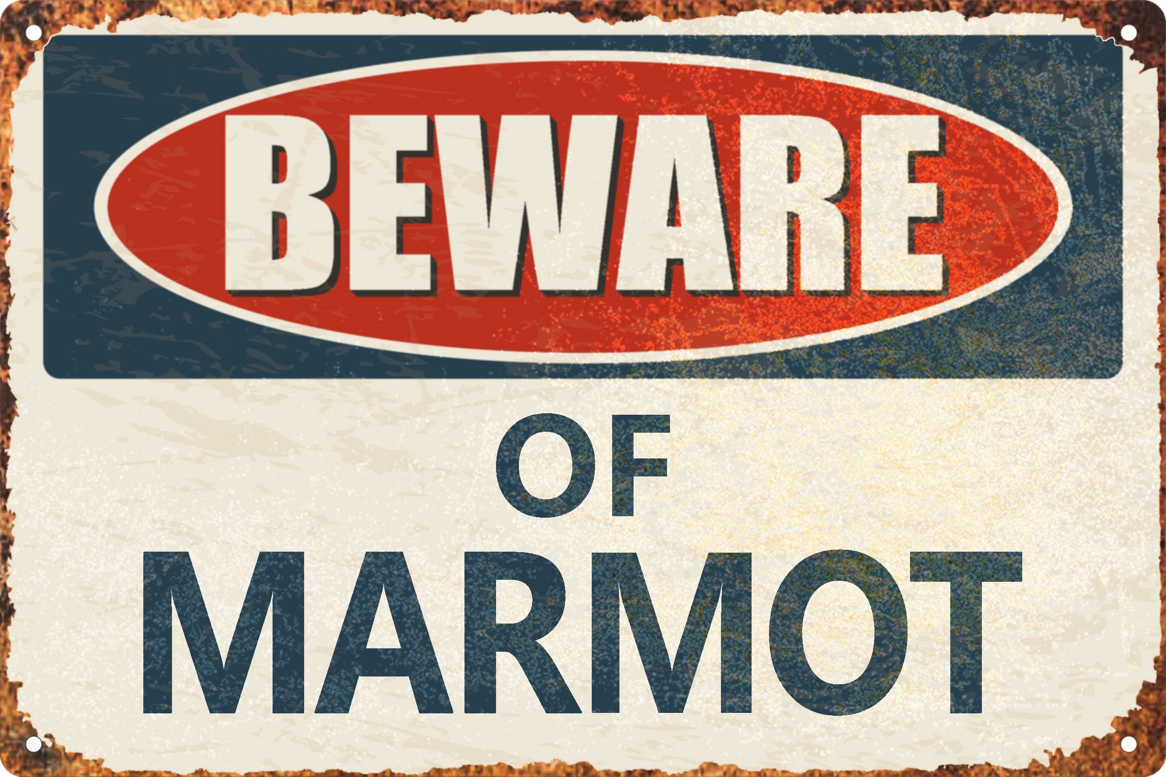 Amazon.com: Beware of marmot Vintage metal sign Man Cave Sign Vintage ...