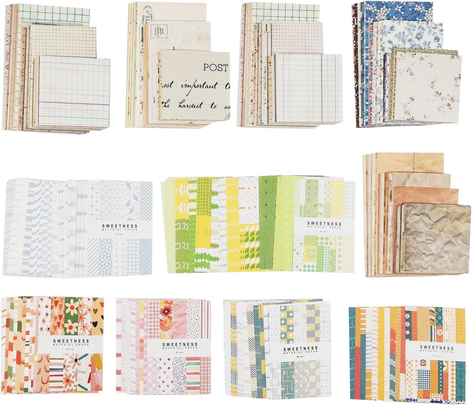 Amazon.com: 360 Sheets Vintage Scrapbook Paper, Journaling Supplies ...