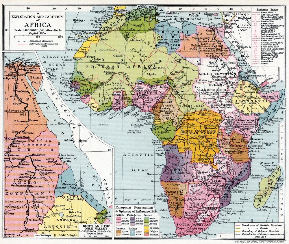 1914 Map Of Africa