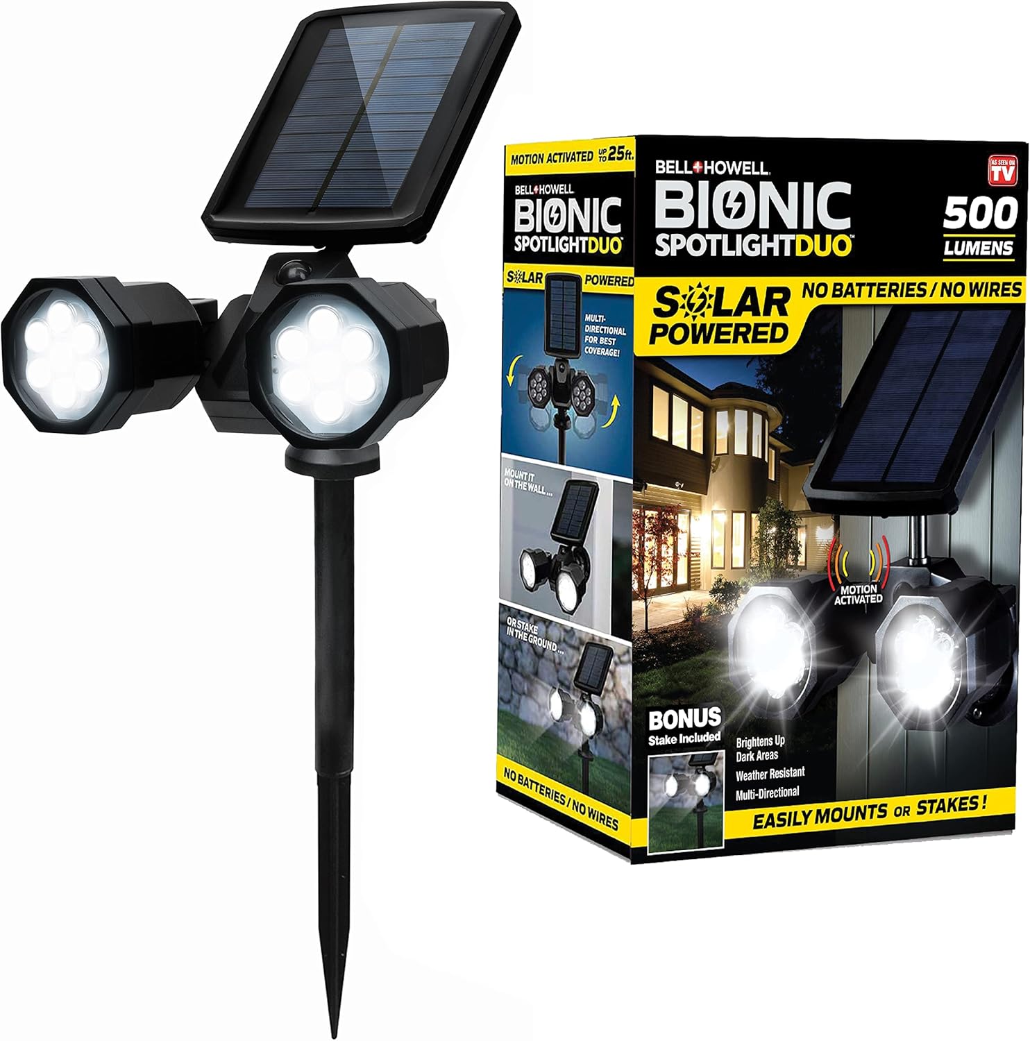 Amazon.com: Bionic Duo Solar Lights Outdoor As Seen On TV with Motion ...