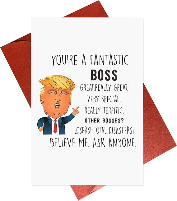 Trump Bosses Funny Birthday Card,Gag Gift For Boss's Day Or Going Away ...