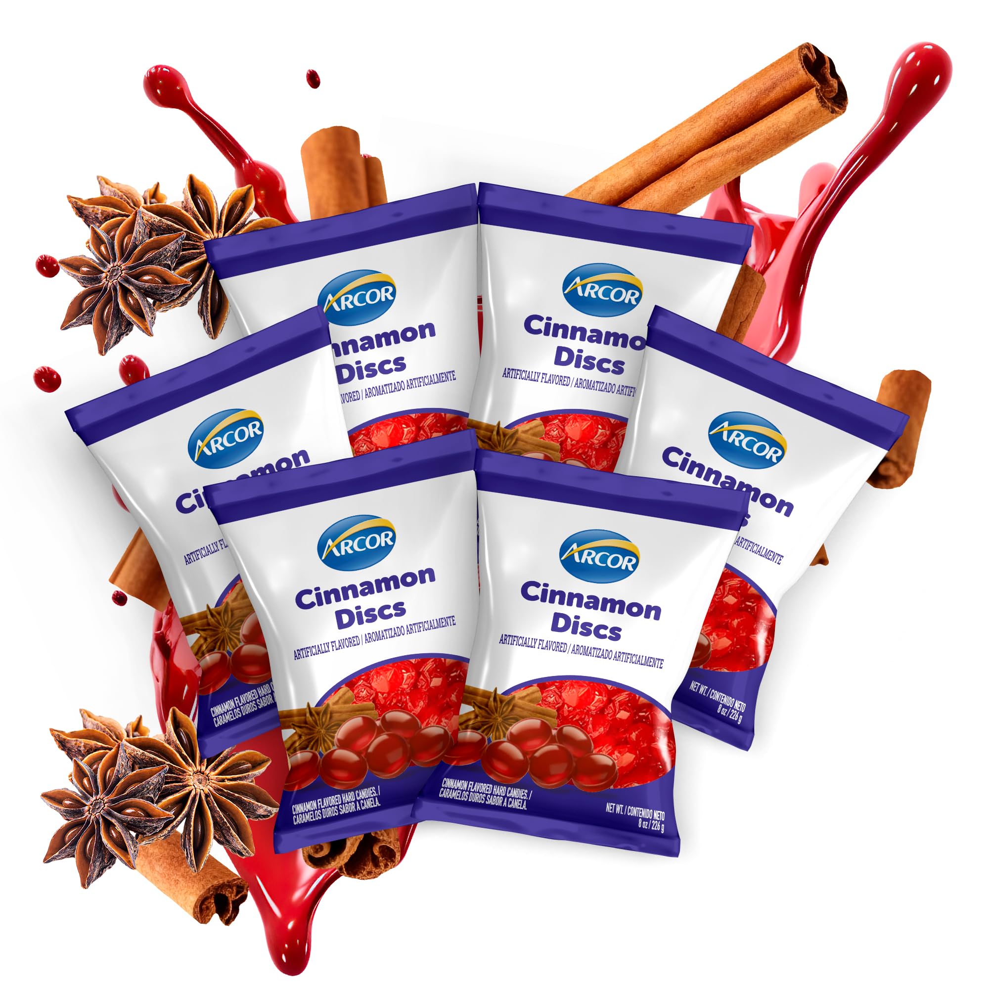 Amazon.com : Arcor Cinnamon Discs Hard Candy - Sweet, Soothing ...