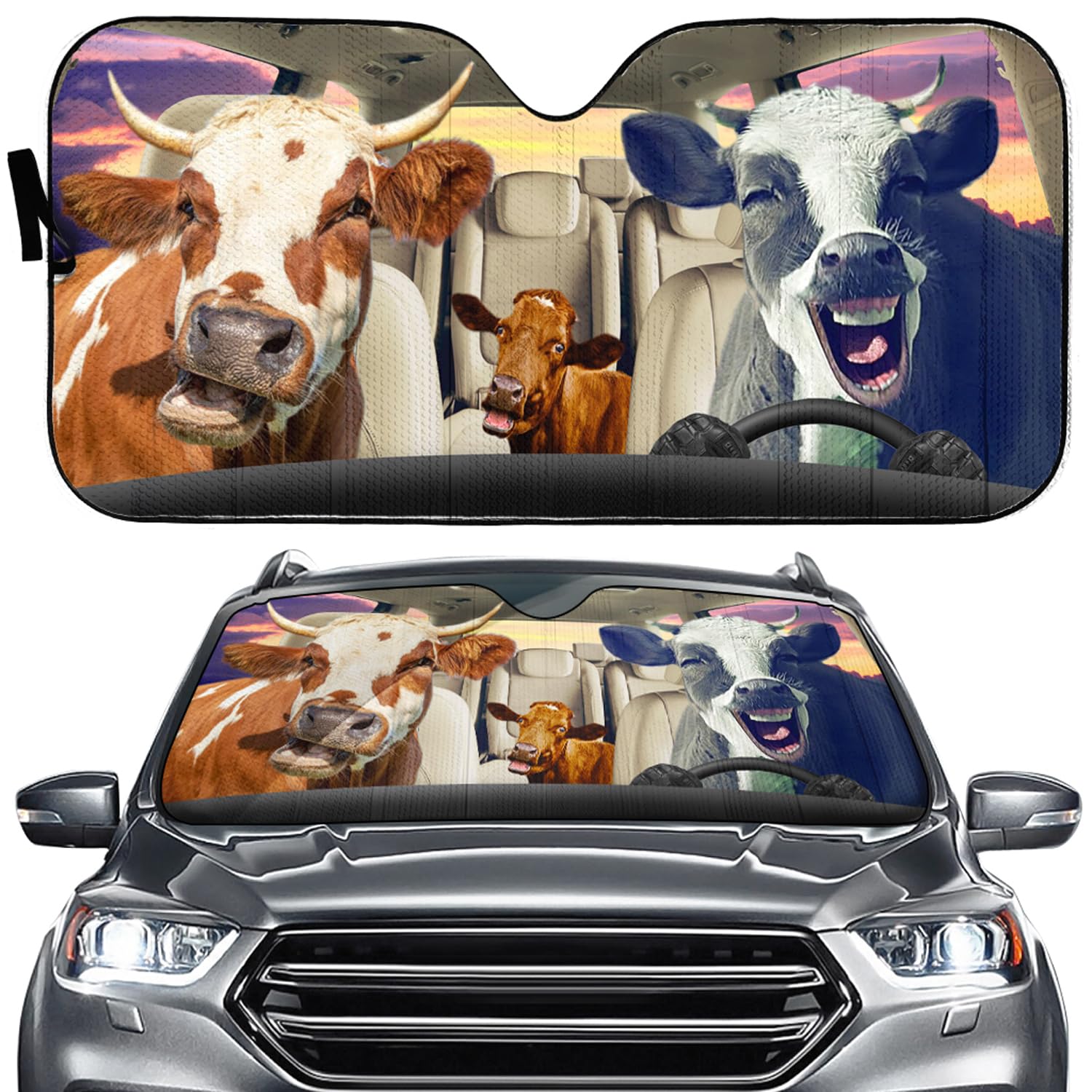 Windshield Car Sunshade: Funny Animal Windshield Sun Shade Window ...