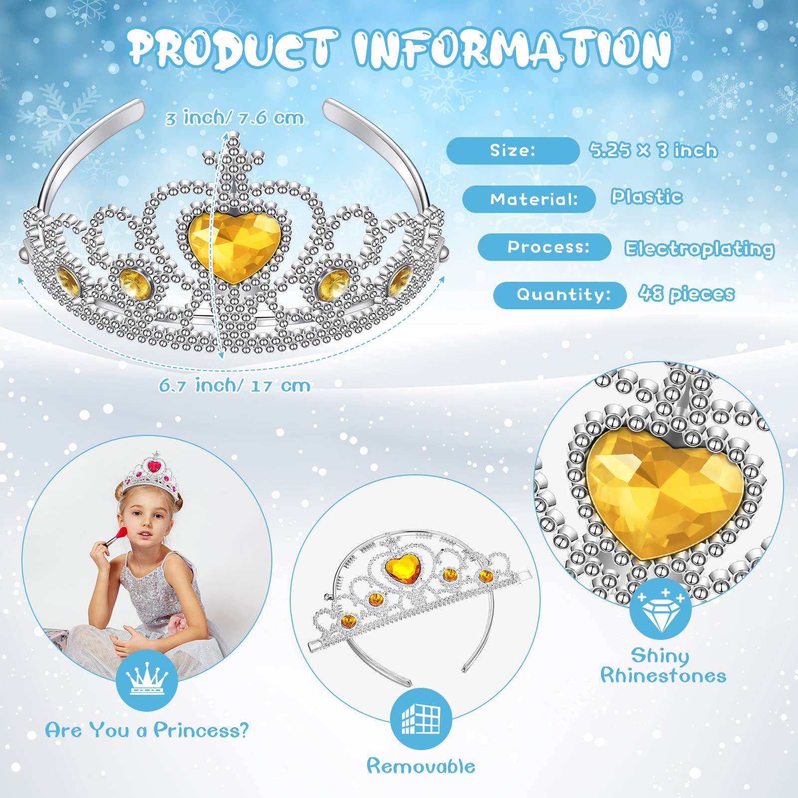 Snapklik.com : Zhanmai 24 Pcs Princess Crown Set Girl Plastic Tiara ...
