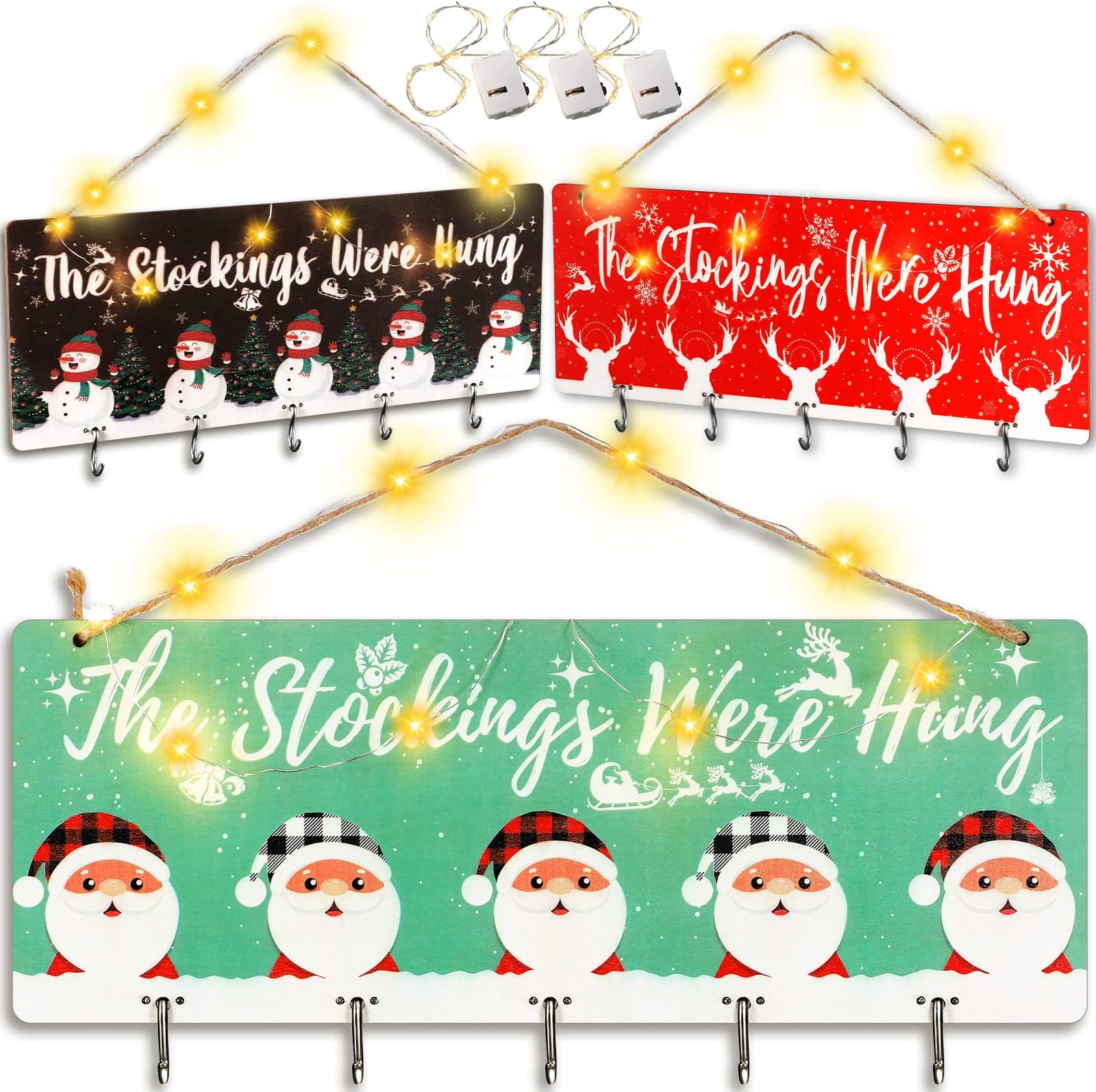 Amazon.com: Primitives by Kathy Rustic Christmas Stockings were Hung 6 ...