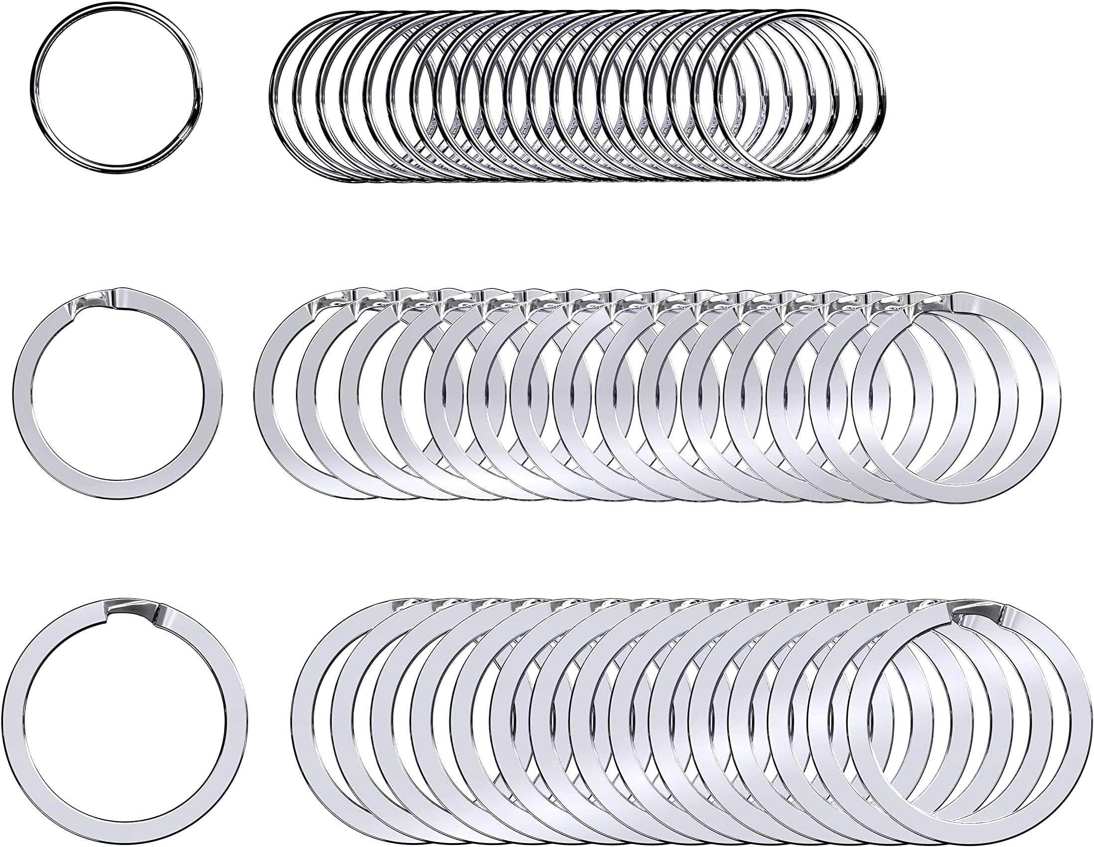 Amazon.com: Key Ring/Key Chain, 50 Pack 3/4 inches 20mm Split Round ...