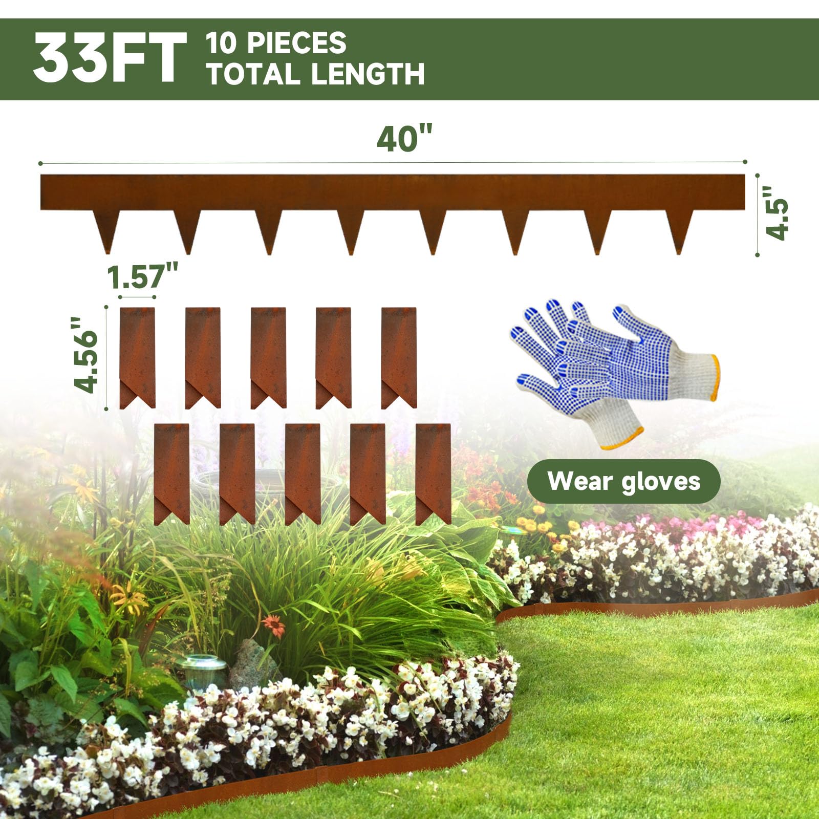 Snapklik.com : Corten Steel Landscape Edging-4.5" H X 40" L Metal ...