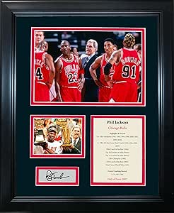 Framed Phil Jackson Hall of Fame Chicago Bulls Facsimile Laser Engraved ...