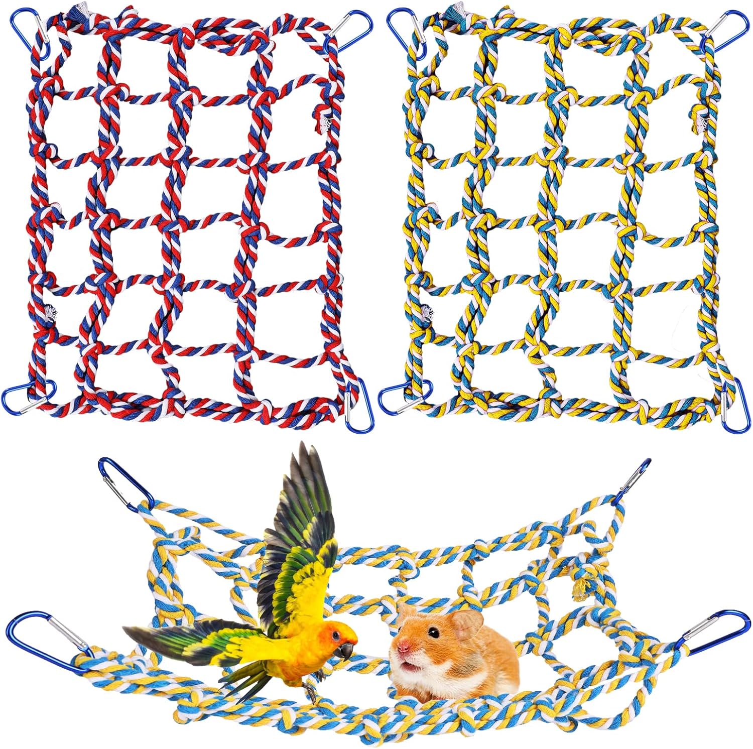 Amazon.com : 2 Pack Bird Rope Net Climbing Ladder Bird Rope Net Bridge ...