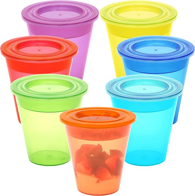 Youngever 7 Sets Plastic Parfait Cups, Reusable Plastic Dessert Cups ...