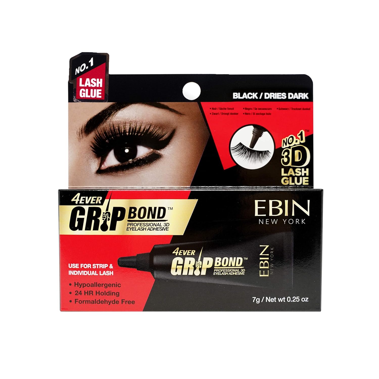 Amazon.com: EBIN NEW YORK Grip Bond Eyelash Adhesive (Tube, Black/Dries ...