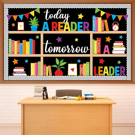 Amazon.com : Yiaoyinnz 79PCS Bookshelf Bulletin Board Decorations ...