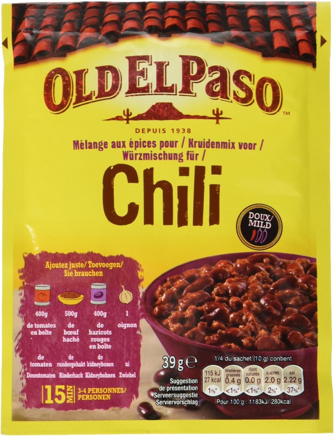 Old El Paso Chilli Seasoning Mix 39g : Amazon.co.uk: Grocery