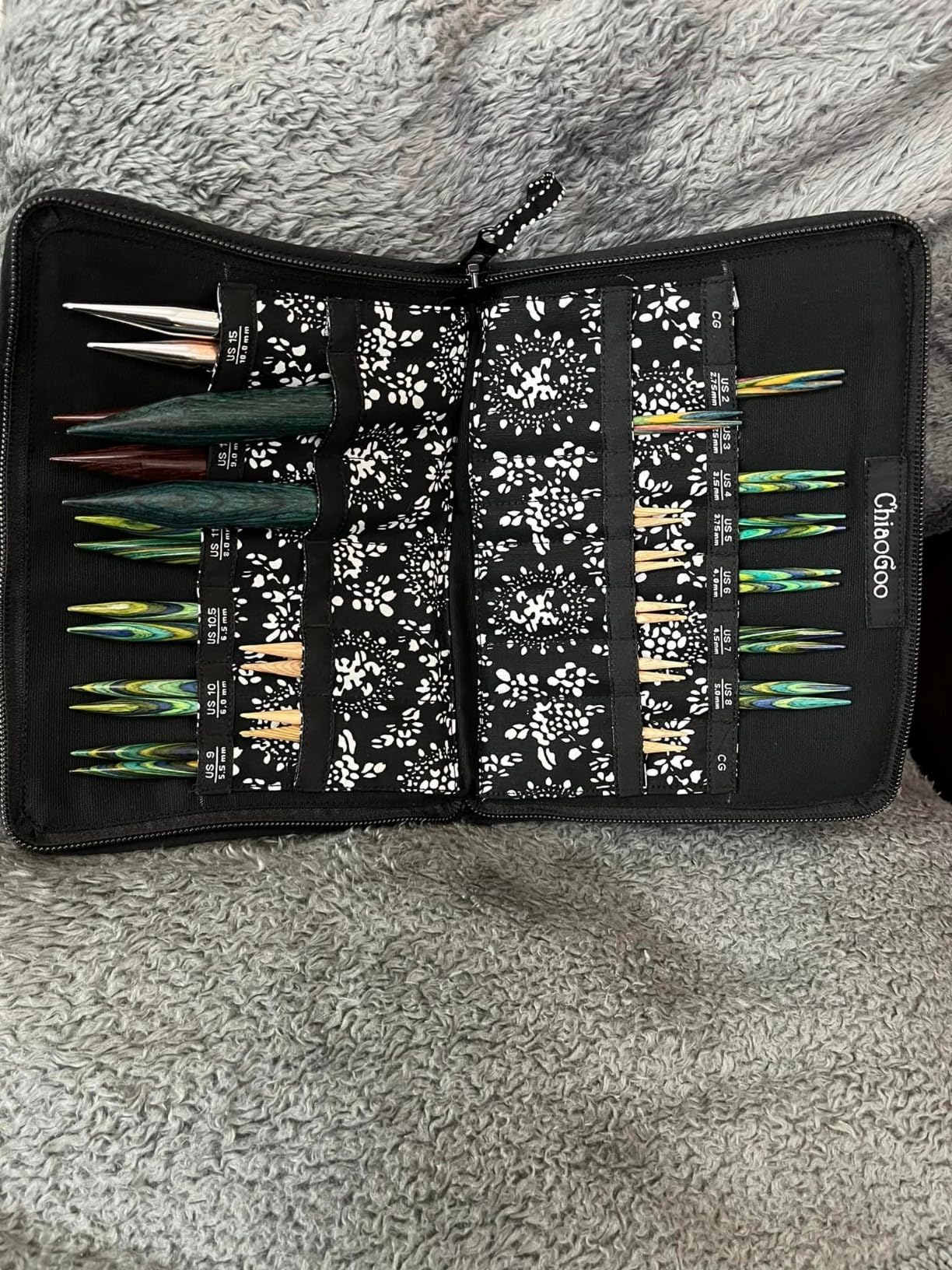 Amazon.com: ChiaoGoo Interchangeable Needle Case - Empty, White Ribbon ...