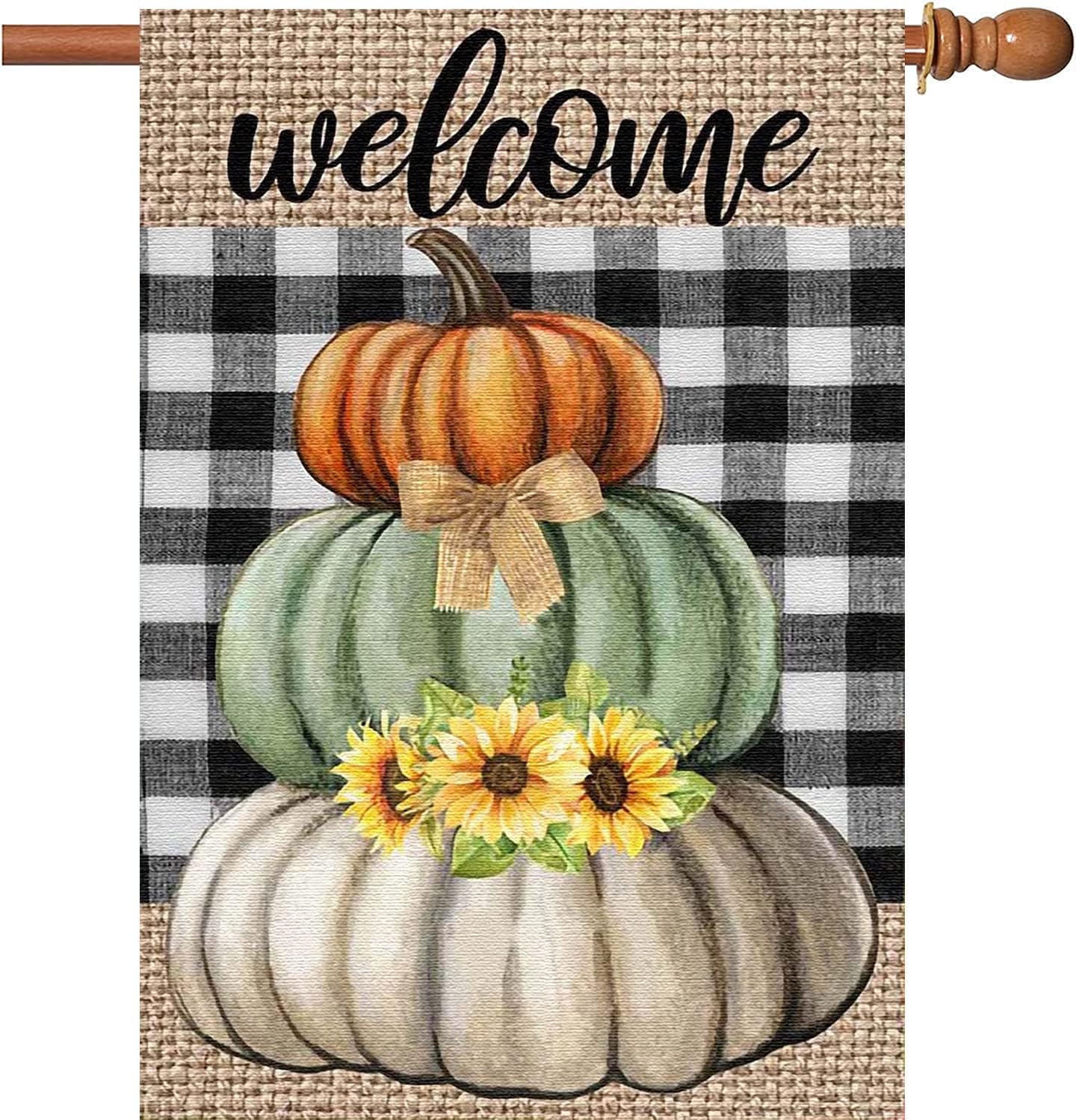 Amazon.com : Surfapans Fall Welcome House Flag 28x40 Inch Double Sided ...