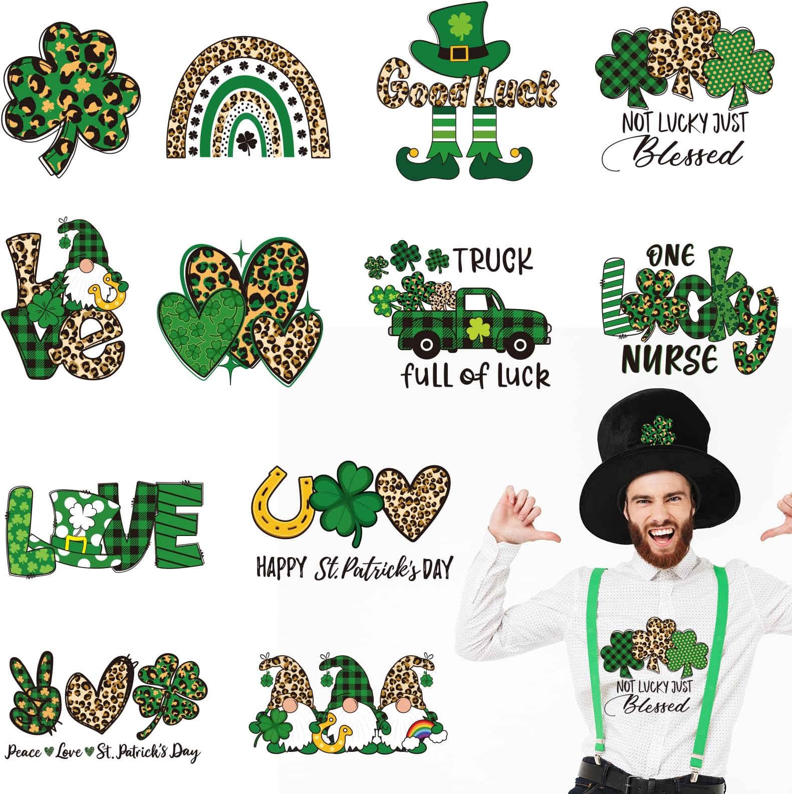 Amazon.com: Glenmal 36 Sheets St. Patrick's Day Iron on Patches ...