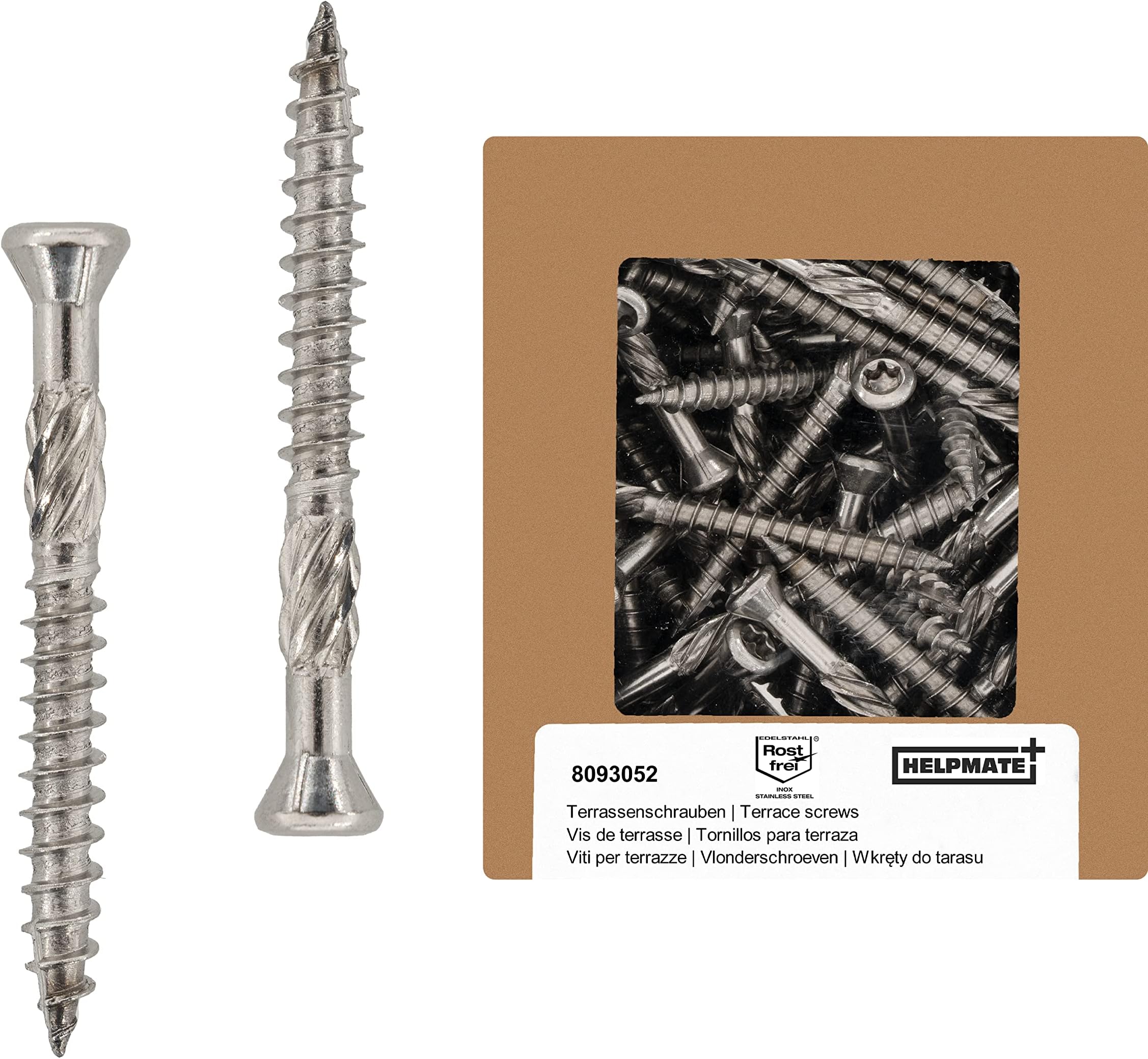 Profi Terrassenschrauben inkl. Bit 5x60 mm - 500 St. C1 Edelstahl für ...