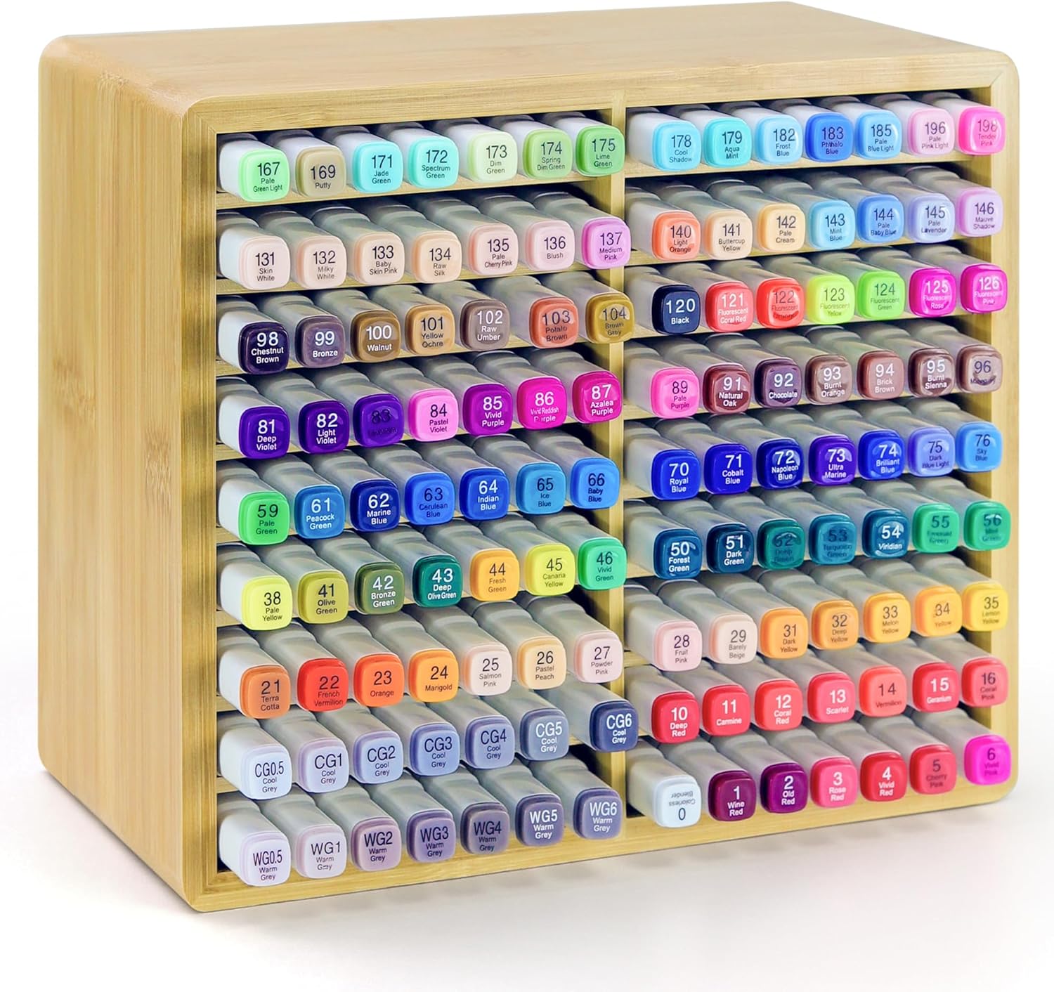 Amazon.com: Uibyriy Marker Organizer for 126 Markers, Bamboo Marker ...