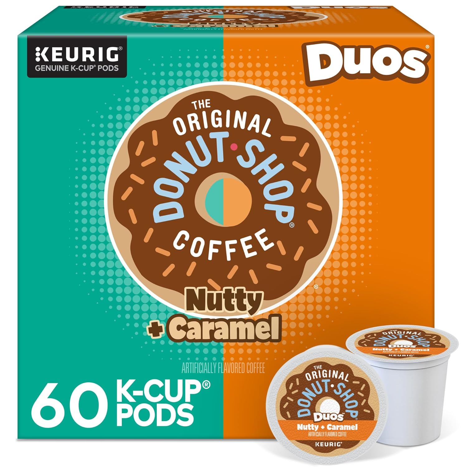 Amazon.com: The Original Donut Shop Duos Nutty + Caramel Coffee, Keurig ...
