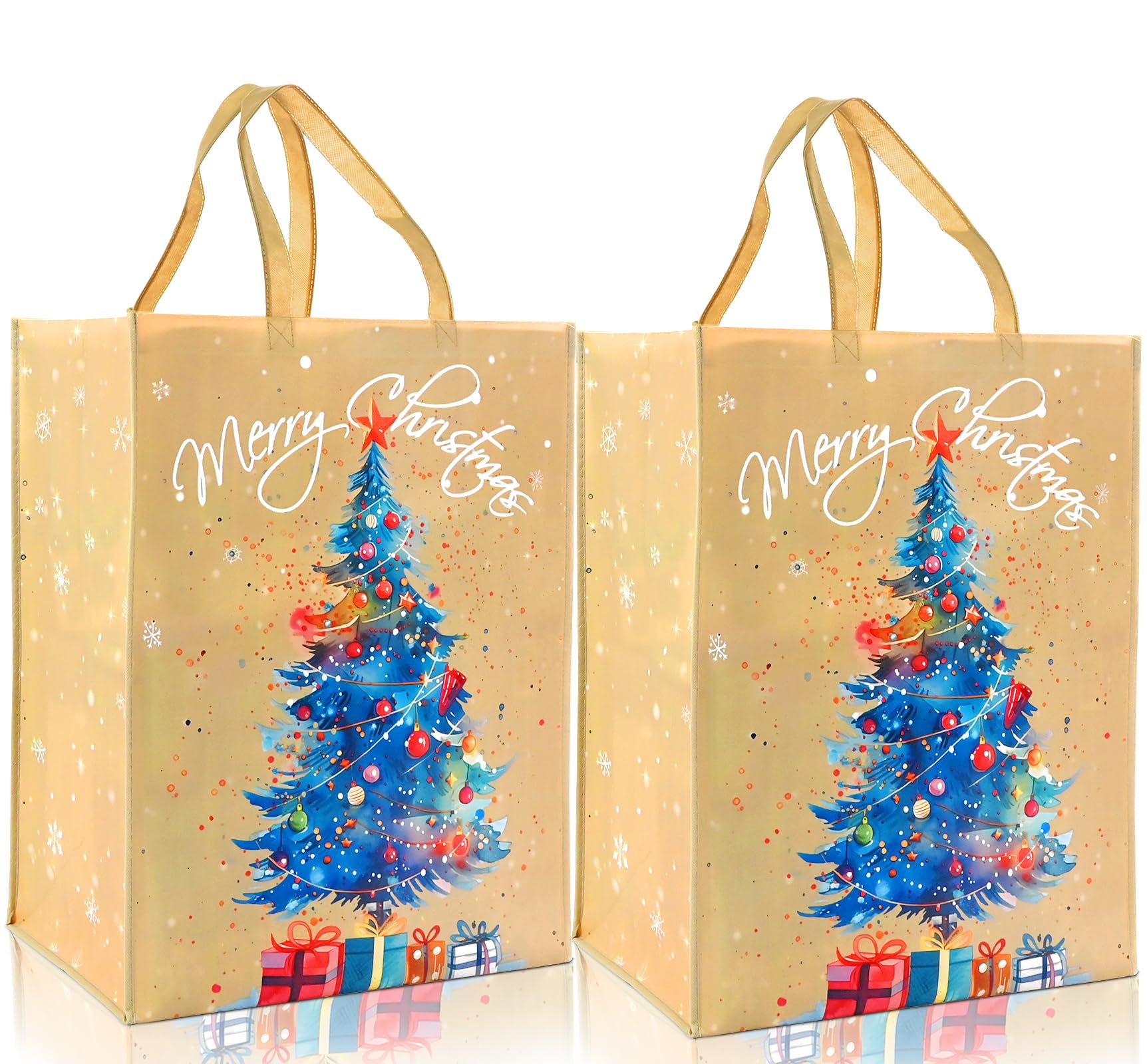 Christmas Tote Bags - 2 Pack Extra Large Christmas Bags with Christmas ...