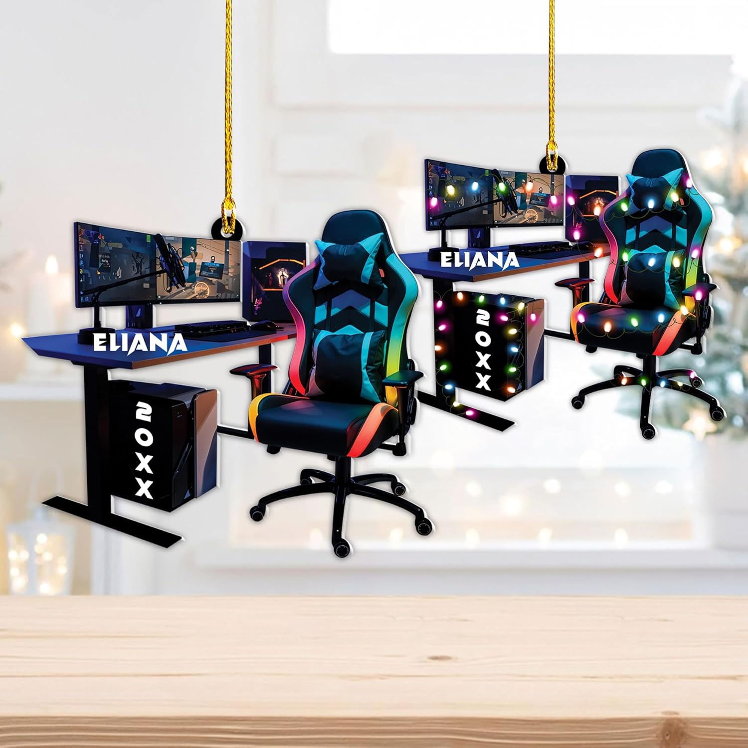 Amazon.com: Personalized Gaming Setup Christmas Ornament 2025, Custom ...