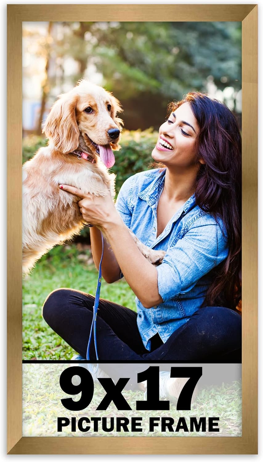 Amazon.com - CountryArtHouse 9x17 Frame Gold Bronze Modern Solid Wood ...