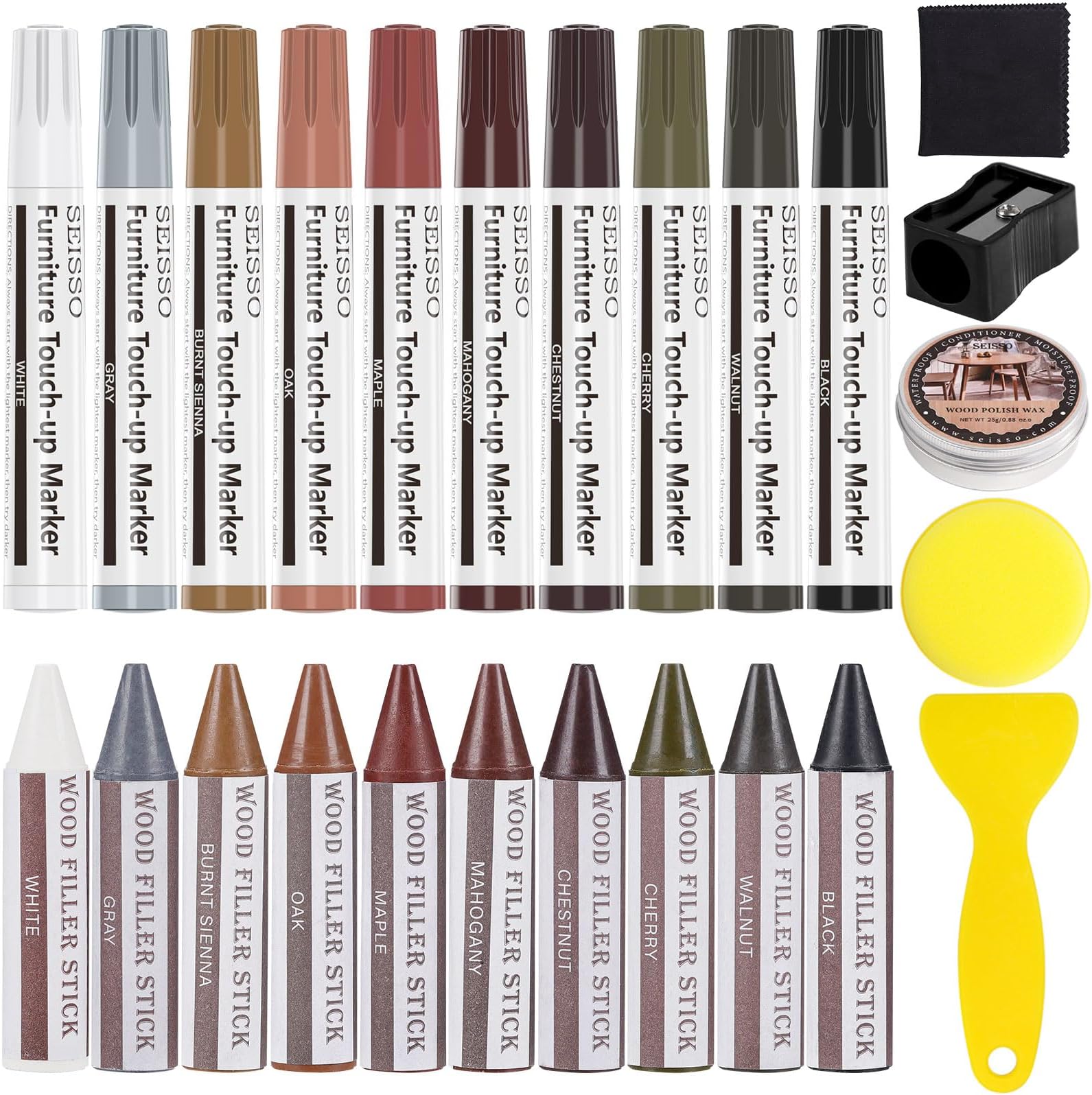 Amazon.com: SEISSO Furniture Markers Touch Up, 25 Pcs Wood Furniture ...