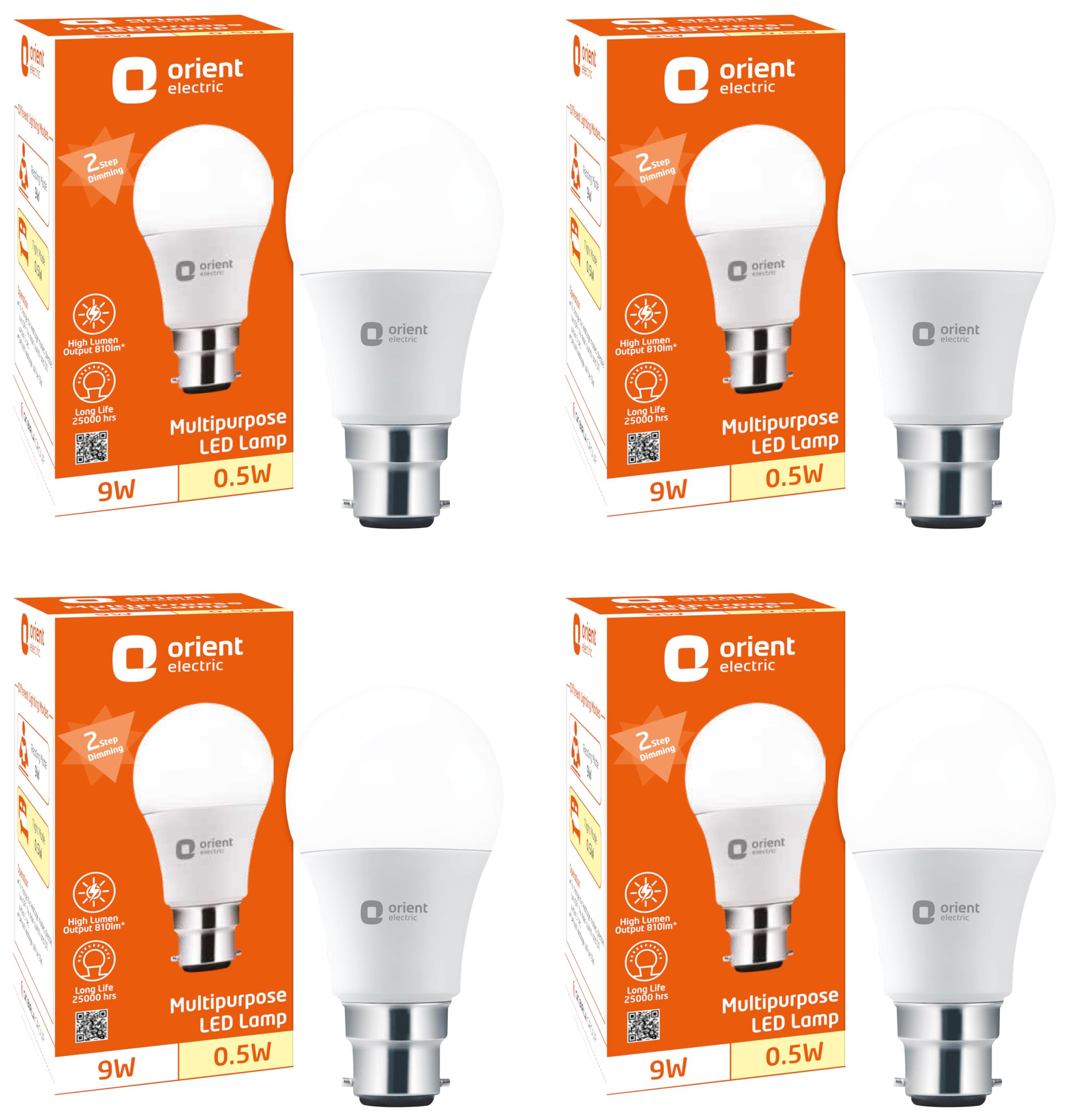 Buy Orient Electric Multipurpose LED Bulb 9W,multi wattage led light 9W ...