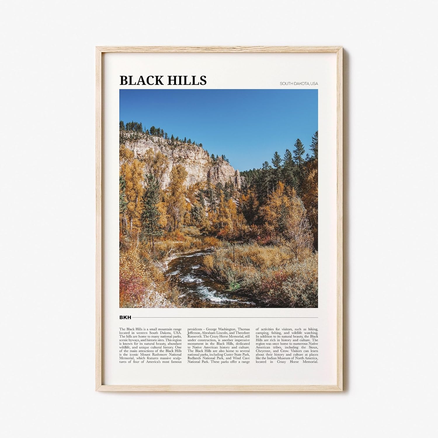Amazon.com: Black Hills Travel Poster, Black Hills Wall Art, Black ...