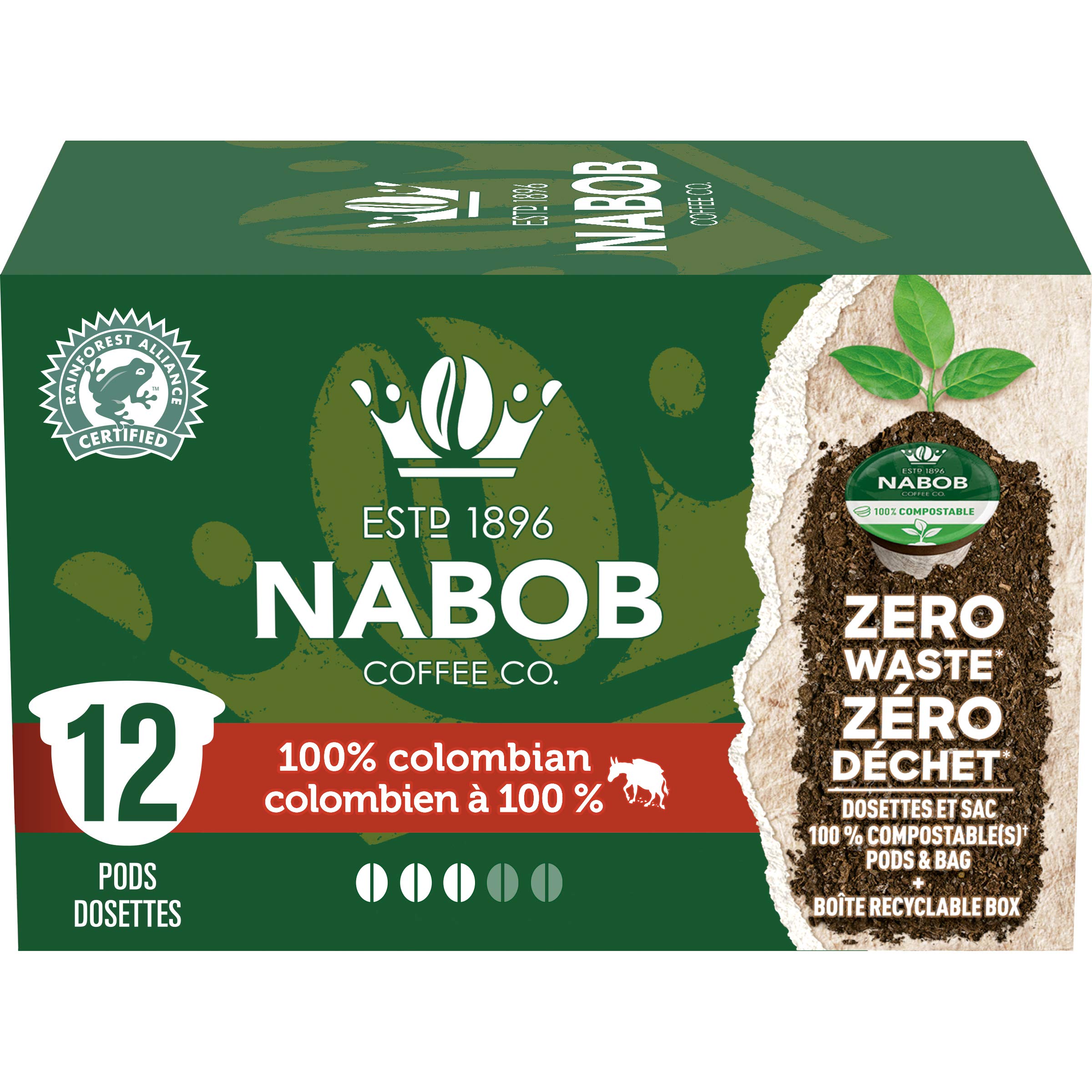 Nabob 100% Colombian Coffee 100% Compostable Pods, 117g Box : Amazon.ca ...