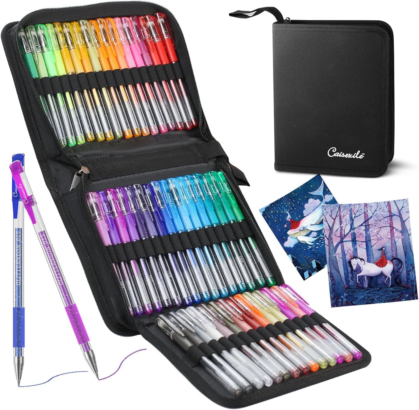 Amazon.com: ZSCM 194 Pack Glitter Gel Pen Set, 100 Art Colored Pens ...