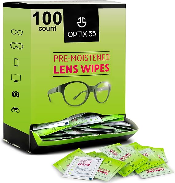 Amazon.com: Eyeglass Cleaner Lens Wipes - 100 Pre-Moistened Individual ...