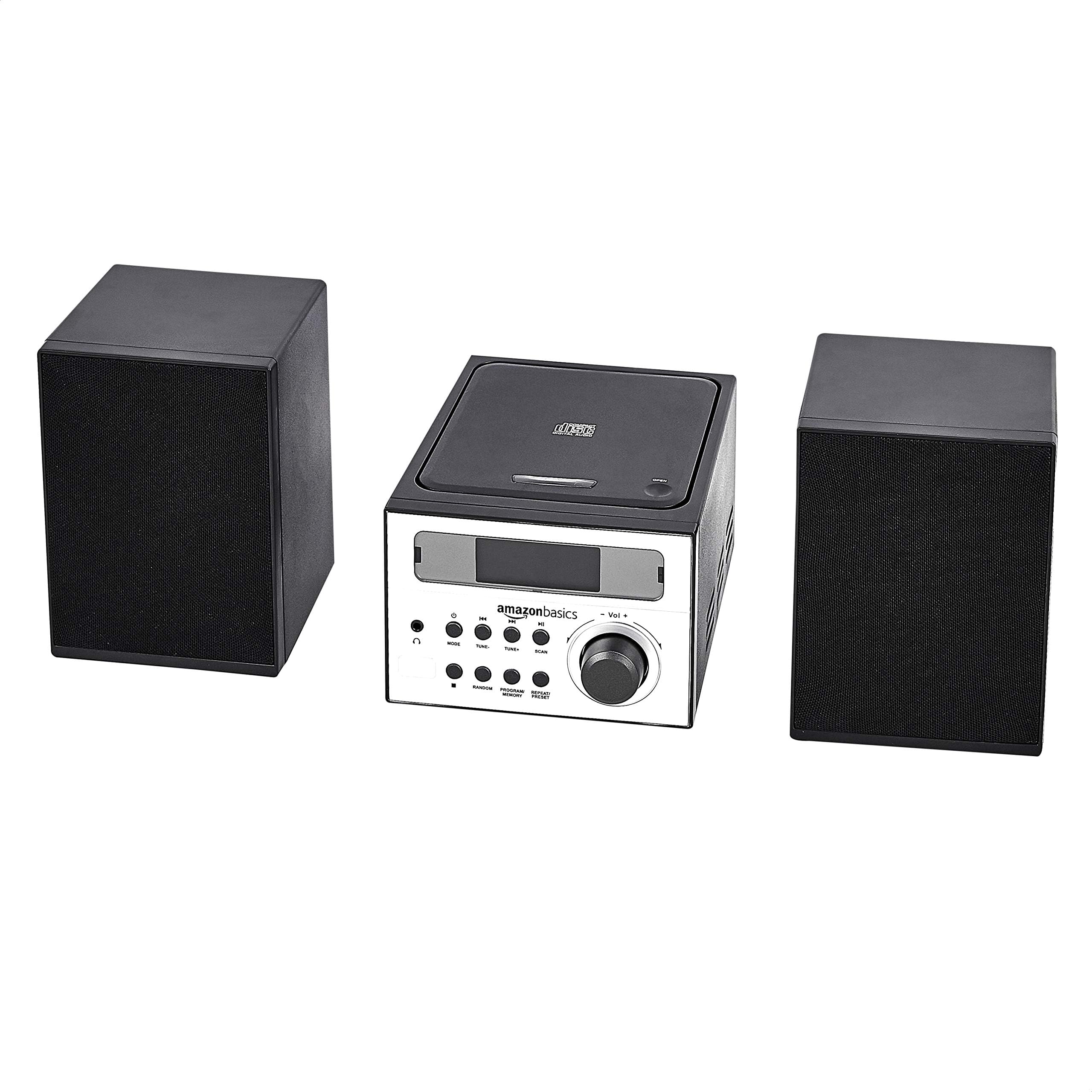 Amazon Basics Mini HiFi System with FM Radio and AUX Input - Black ...
