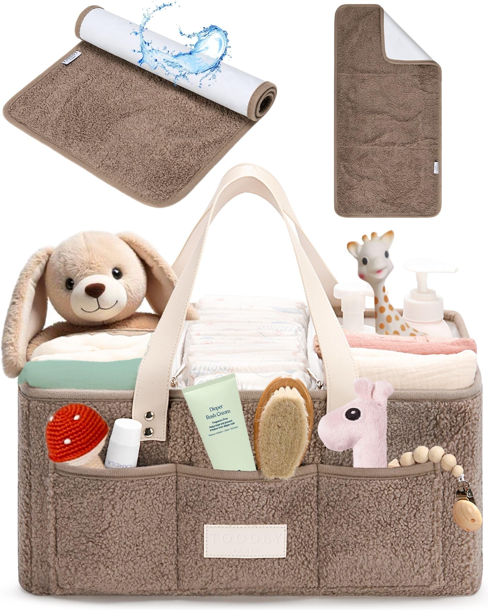 Amazon.com : Baby Diaper Caddy Organizer with Portable Changing Mat ...