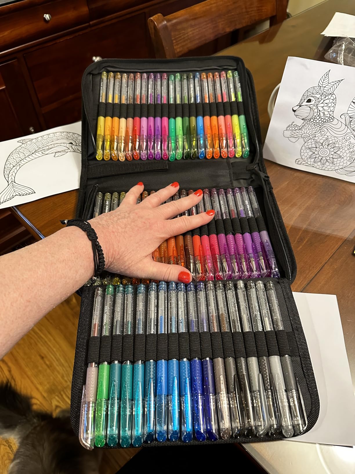 $5/mo - Finance Soucolor Glitter Gel Pens for Adult Coloring Books, 120 ...