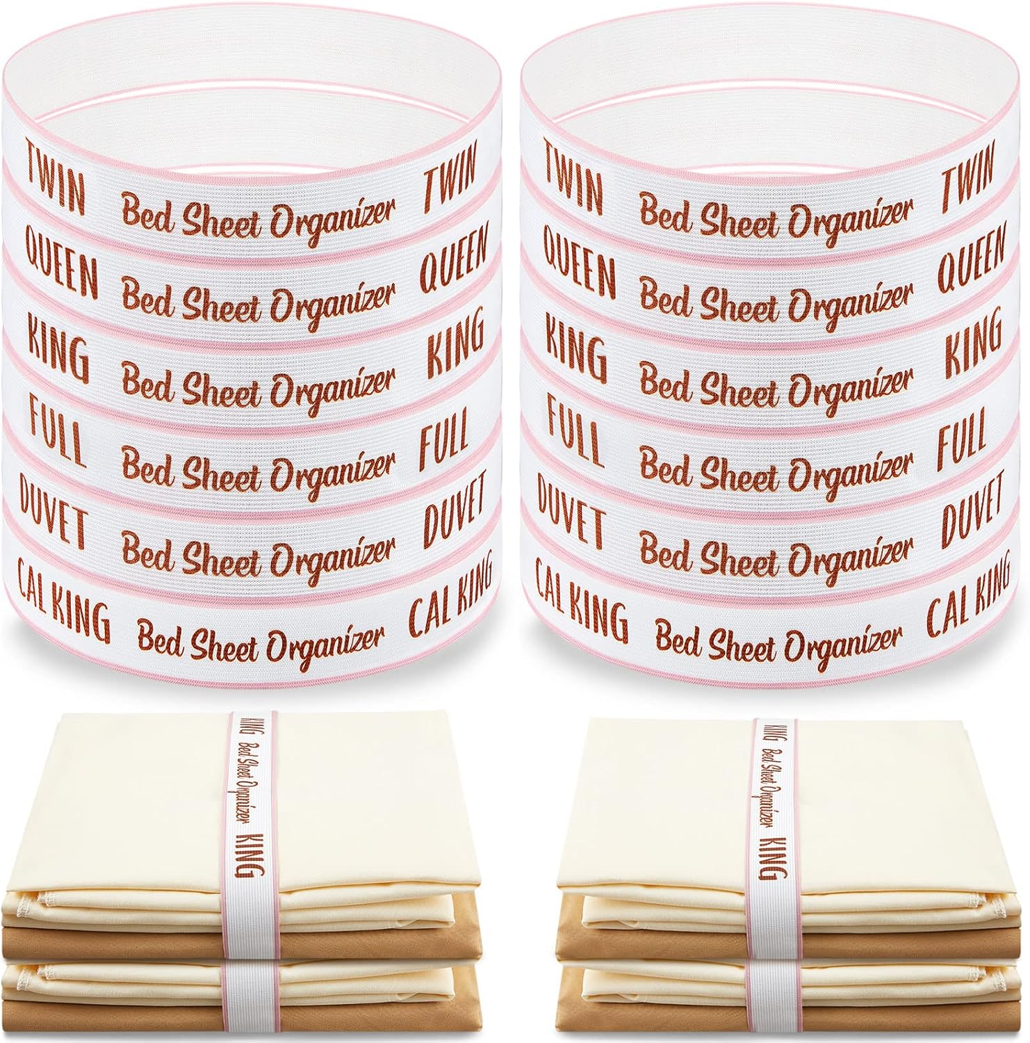 Amazon.com: 12 Pcs Bed Sheet Organizers Bands Sheet Organizers with ...