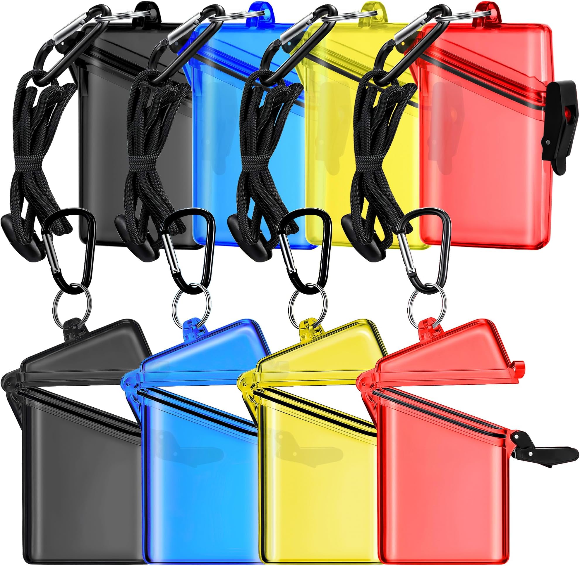 Amazon.com : 4 Pack Waterproof ID Card Badge Holder Case Multicolour ID ...